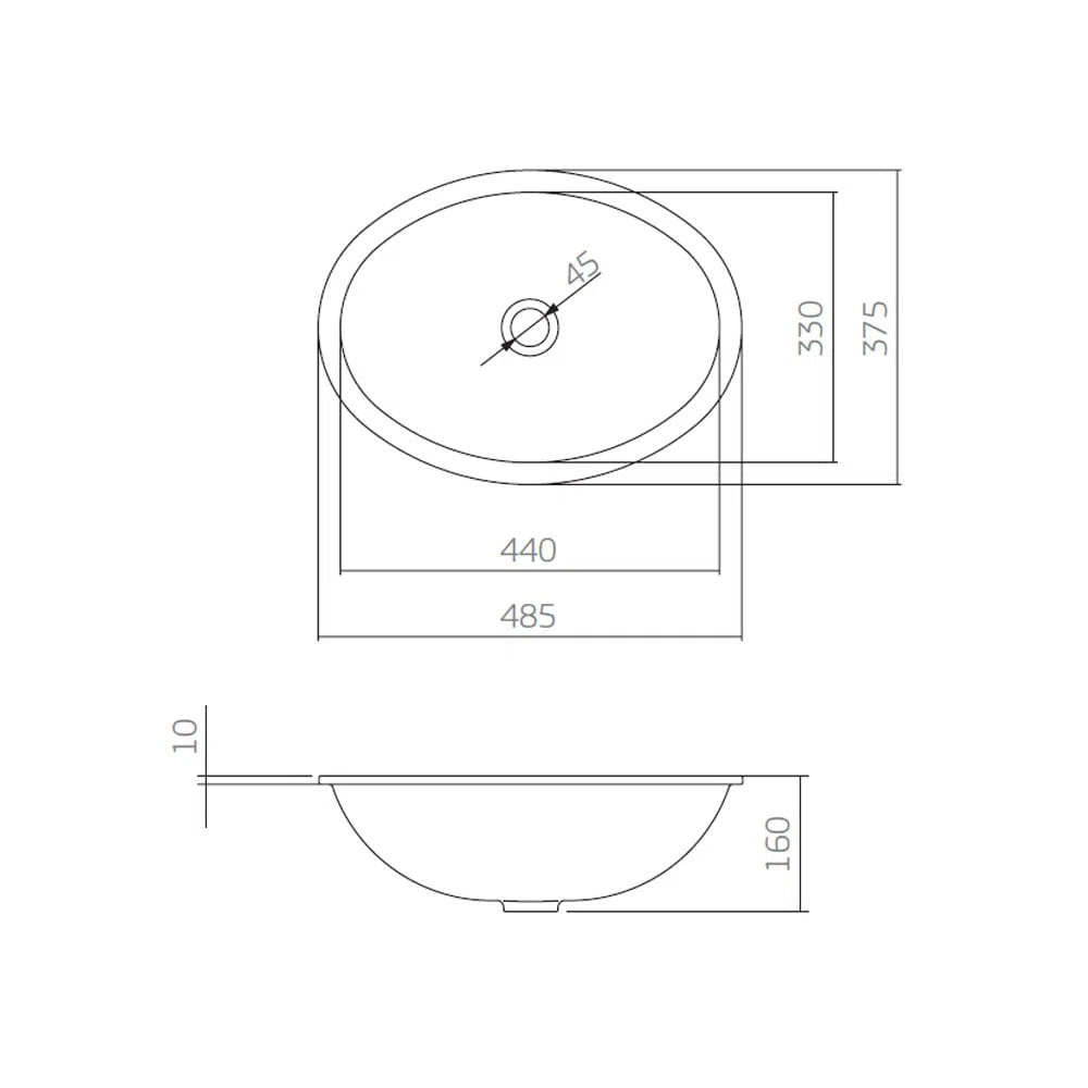 Cuba de Embutir Oval L.37 Creme Deca - Construcasa Bordignon