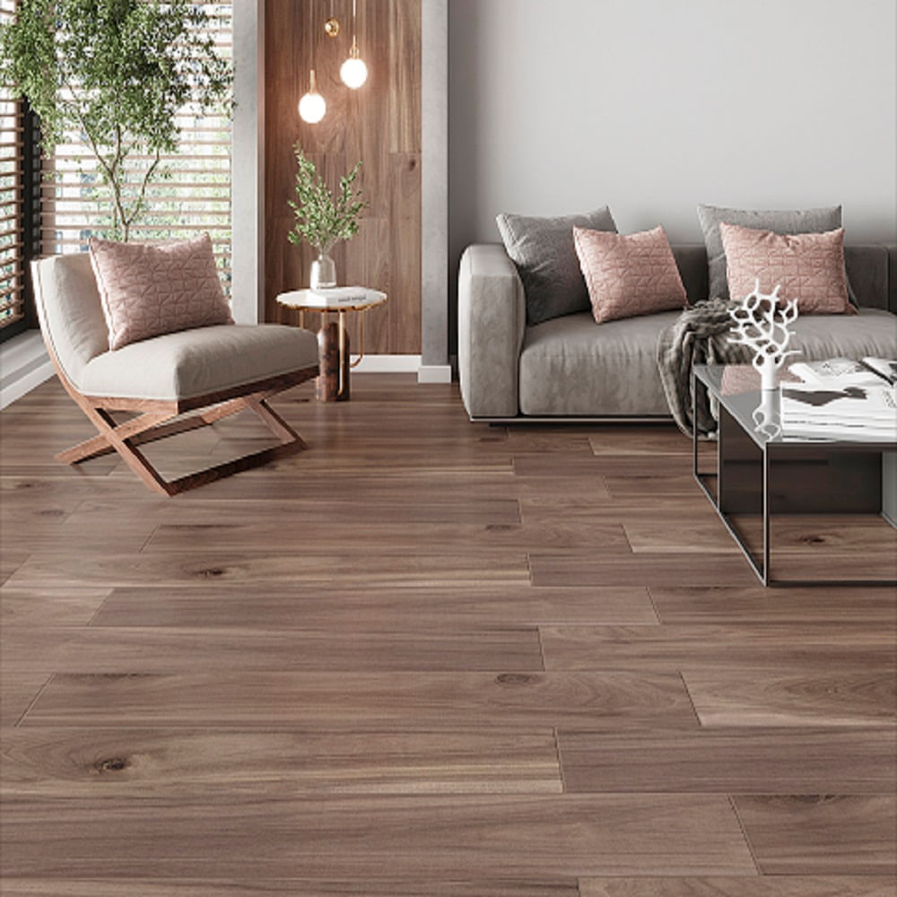 Piso Cerâmico Acetinado Acacia Castano 18,5x114,5 Retificado Caixa 2 ...