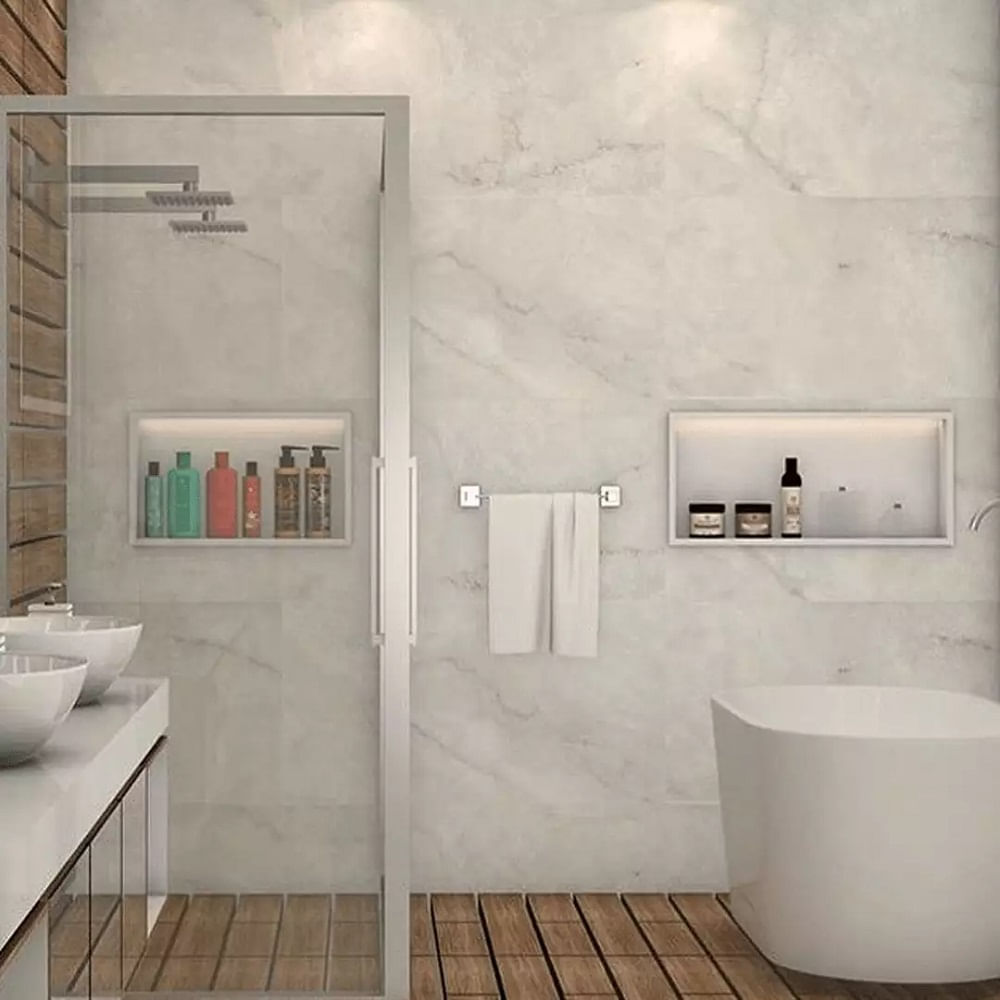 Porcelanato Polido Onix Ice 120x120 Retificado Caixa 2,88m? Damme - Construcasa Bordignon