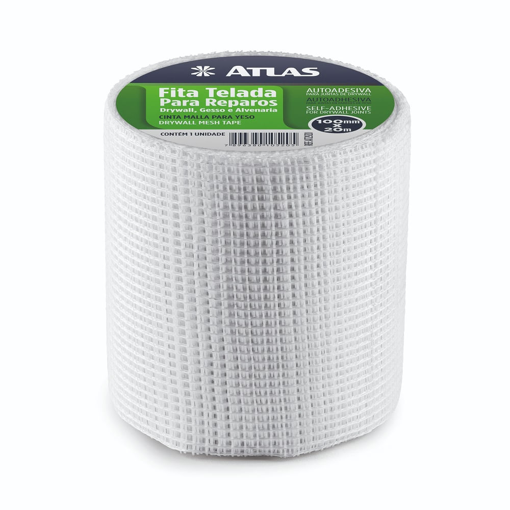 Fita Telada para Reparos 100mm x 20m Atlas - Construcasa Bordignon