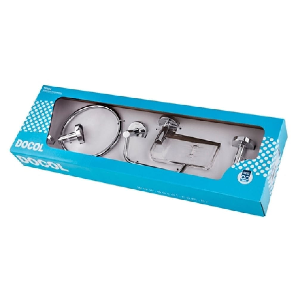 Kit de Acessórios para Banheiro Hope Cromado Docol - Construcasa Bordignon