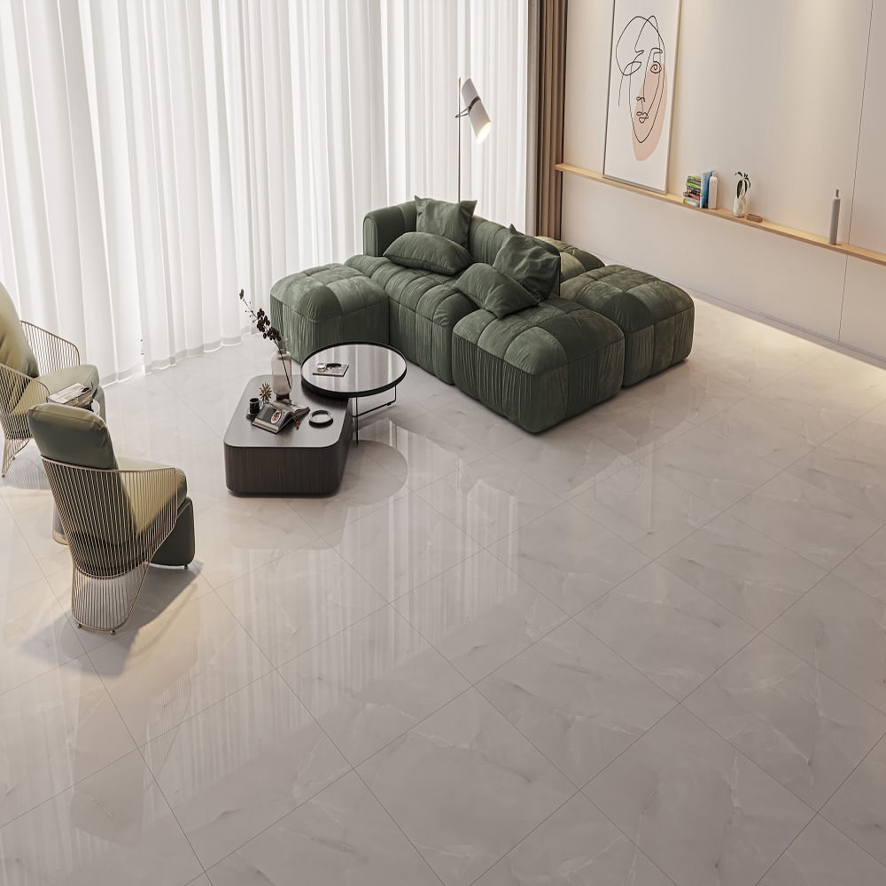 Piso Cerâmico Polido Diamond Ice 90x90 Retificado Caixa 2,45m ...